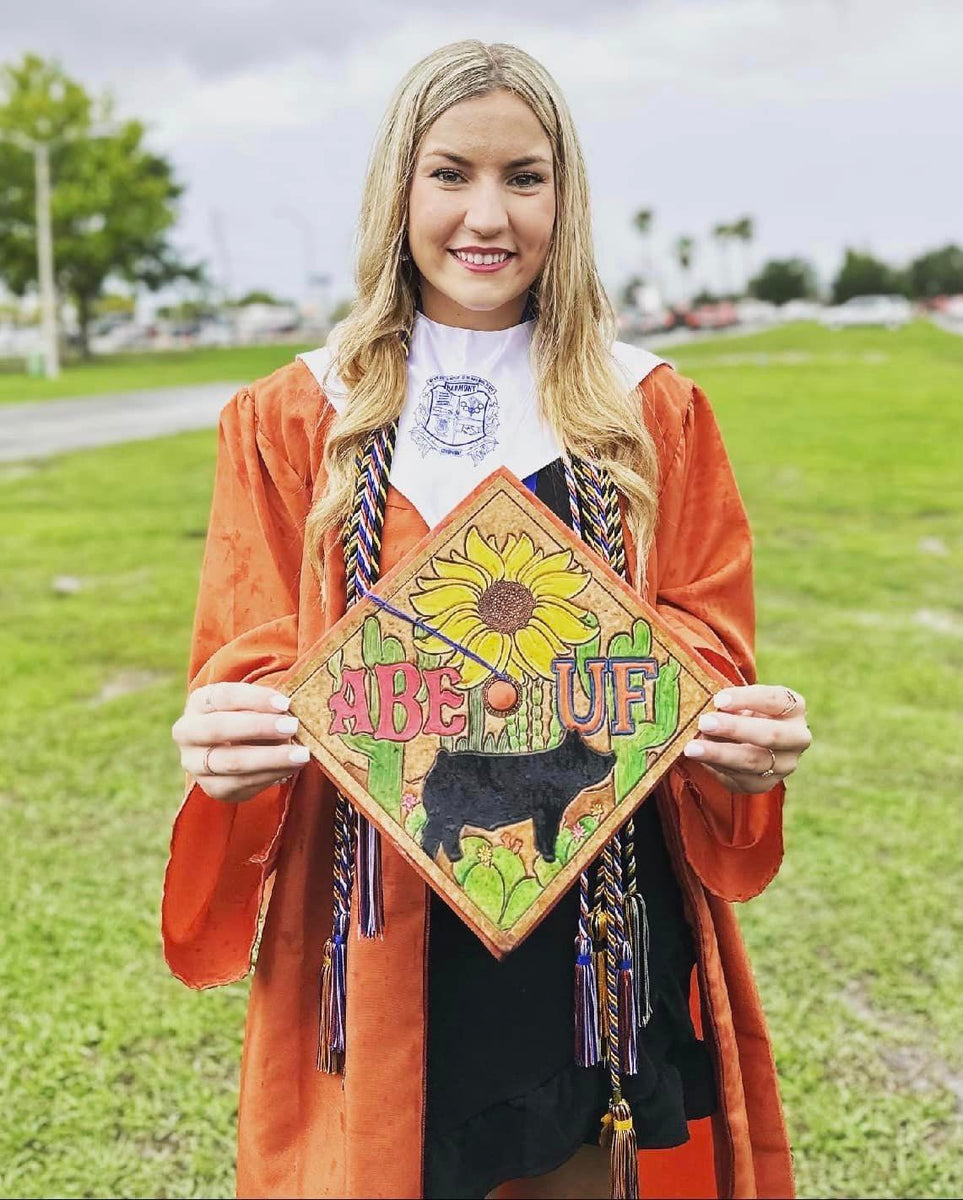 Custom Ordered~ Leather Graduation Cap Topper| Cherokee Rose Custom Leather