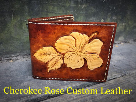 Custom Hand Carved Leather Bifold Wallet | Handmade Leather Wallet ...